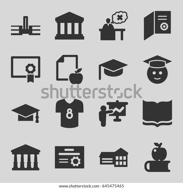 College Icons Set Set 16 College Stock Vector (Royalty Free) 645475465 ...
