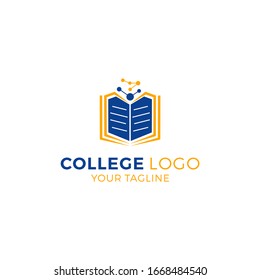 College Logo Design Template Vector Illustration Stock Vector (Royalty ...