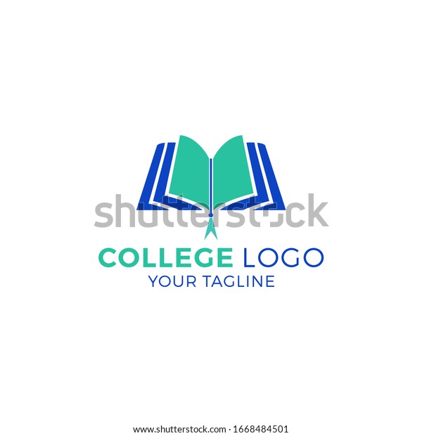 College Logo Design Template Vector Illustration Stock Vector (Royalty ...