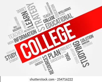College Word Cloud Education Concept Stock Vector (Royalty Free ...