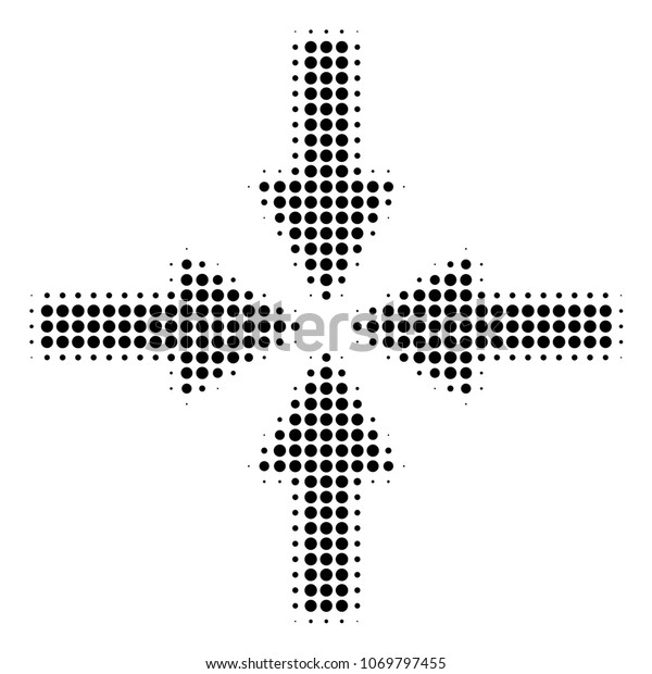 Collide Arrows Halftone Vector Pictogram Illustration Stock Vector ...
