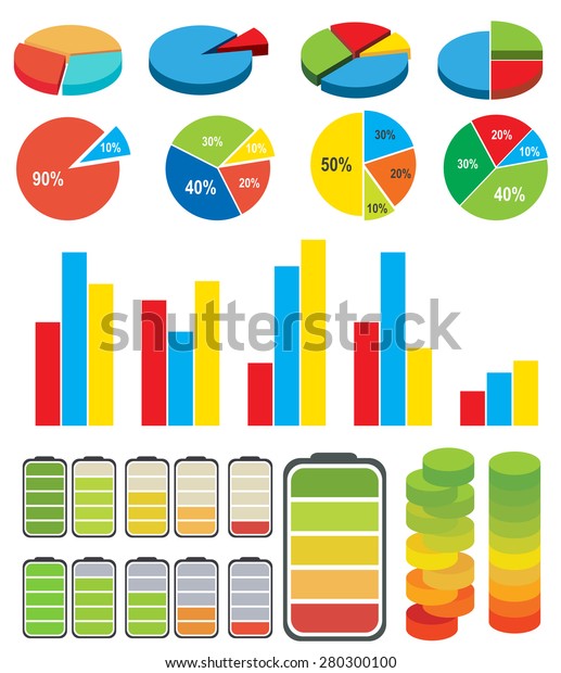 Coloful Graphs Ans Charts On White Stock Vector (Royalty Free ...