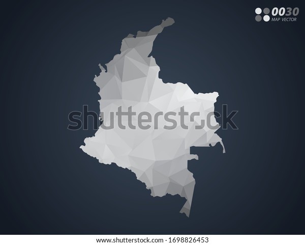 Colombia Map Grey Polygon Red Triangle Stock Vector (Royalty Free ...