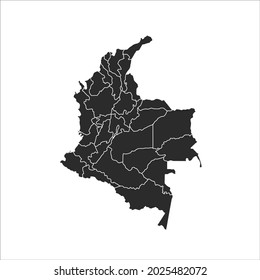 Colombia Map Vector Dark Colorisolated On Stock Vector (Royalty Free ...