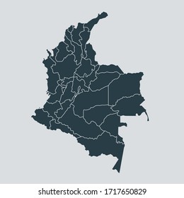Colombia Map Vector Isolated On Gray Stock Vector (Royalty Free ...