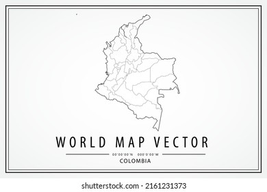 Mapa de Colombia - Mapa Mundial: vector de stock (libre de regalías ...