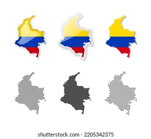 Colombia Maps Collection Six Maps Different Stock Vector (Royalty Free ...