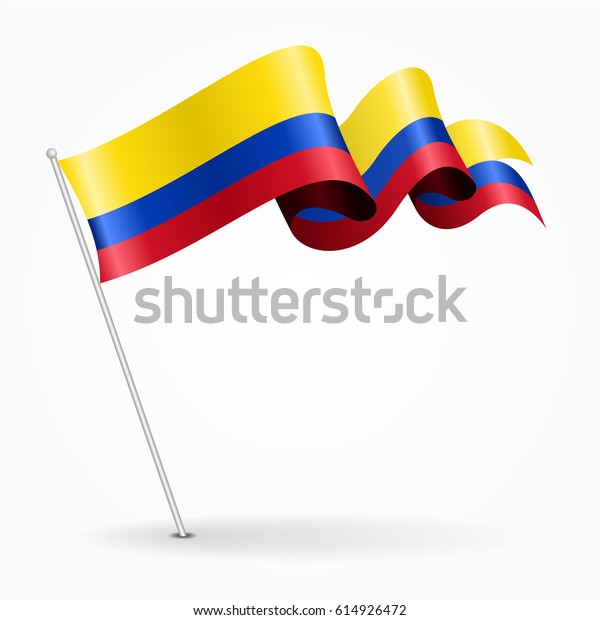 Colombian Pin Icon Wavy Flag Vector Stock Vector (Royalty Free ...