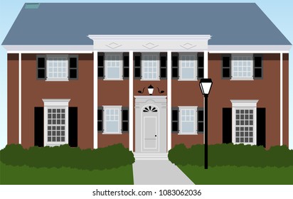 764 Colonial Style House Stock Vectors, Images & Vector Art | Shutterstock