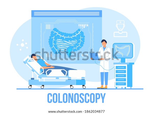 Colonoscopy Concept Vector Medical Web App Stock Vector (Royalty Free ...