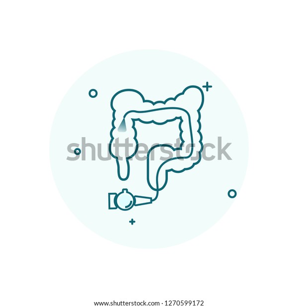 Colonoscopy Vector Icon Green Outline Medical Stock Vector (Royalty ...