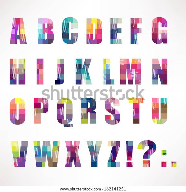 Color Alphabet Big Set Vector Illustration Stock Vector (Royalty Free ...