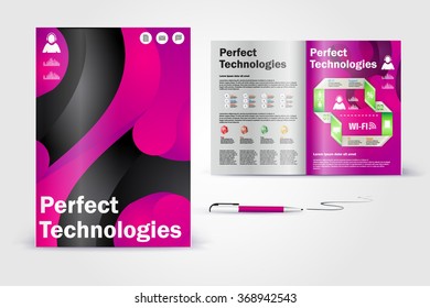 Color Application Booklet Template Design Corporate Stock Vector ...