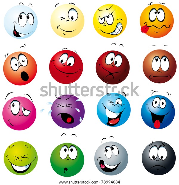 Color Balls Many Expressions: เวกเตอร์สต็อก (ปลอดค่าลิขสิทธิ์) 78994084 ...
