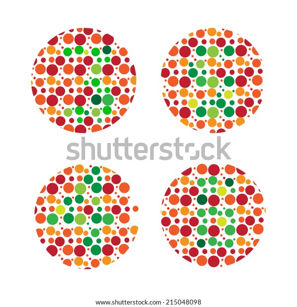 Color Blind Test Daltonismcolor Blindness Disease Stock Vector (Royalty ...