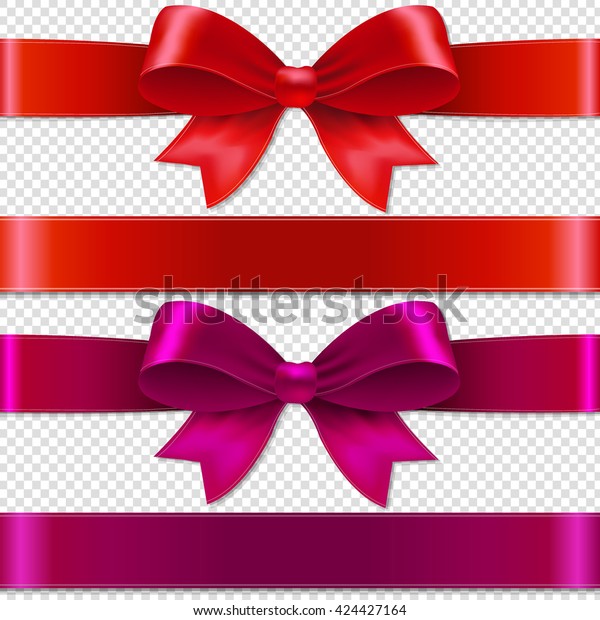 Color Bows Isolated Isolated On Transparent Stock Vector (Royalty Free ...