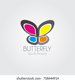 Butterfly Color Logo Design Vector Illustration Stock Vector (Royalty ...
