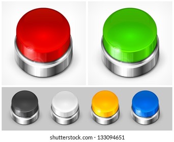 Color Buttons Isolated White Background Vector Stock Vector (Royalty ...