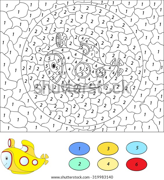 Color By Number Educational Game Kids Stock Vector (Royalty Free ...