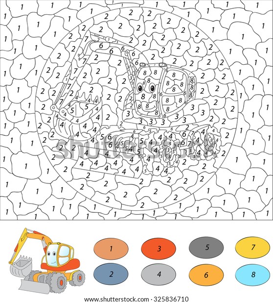 Color By Number Educational Game Kids Stock Vector (Royalty Free ...