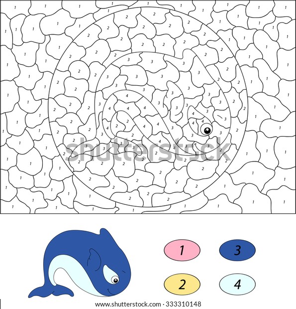 Color By Number Educational Game Kids Stock Vector (Royalty Free ...