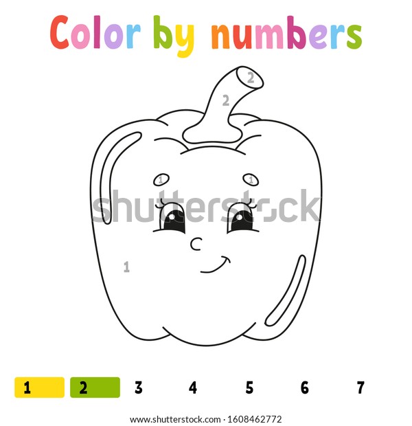 Color By Numbers Pepper Coloring Book Stock Vector (Royalty Free ...