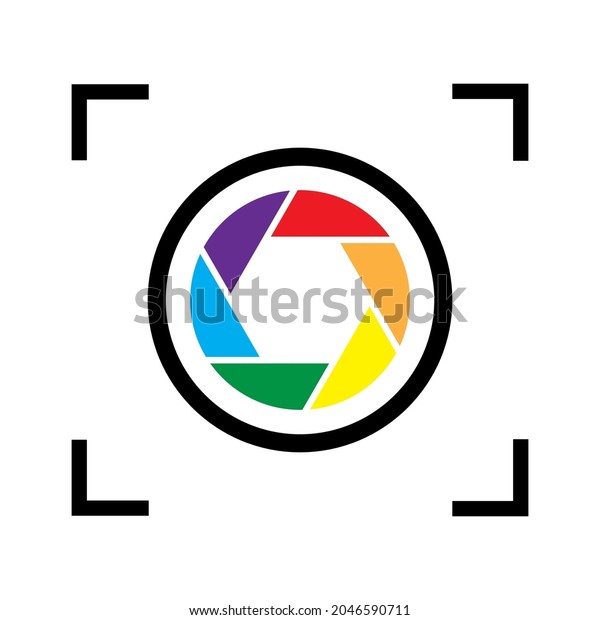 Color Camera Shutter Icon Outline Shape Stock Vector (Royalty Free ...