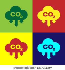 Color Co2 Emissions Cloud Icon Isolated Stock Vector (Royalty Free ...