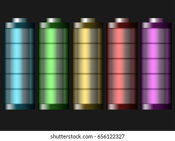 Color Collection Battery Stock Vector (Royalty Free) 656122327 ...