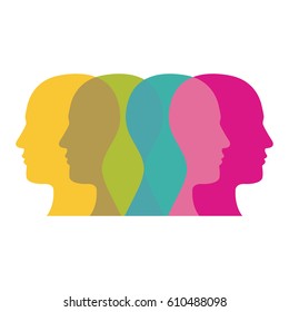 Color Contour Humans Icon Vector Illustraction 库存矢量图（免版税）610488098 ...