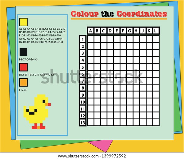 Color Coordinatscopy Picture Using Grid Lines Stock Vector (Royalty ...