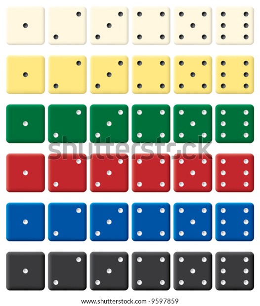 Color Dices Set Vector Illustration Isolated Stock Vector (Royalty Free ...