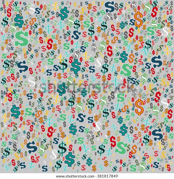 Color Dollar Signs Abstract Background Color Stock Vector (Royalty Free ...