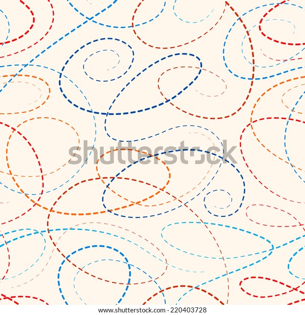 Color Dotted Lines Curves Seamless Pattern Stock Vector (Royalty Free ...