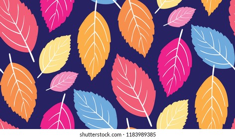 Color Flat Design Leaves Pattern Background Stock Vector (Royalty Free ...
