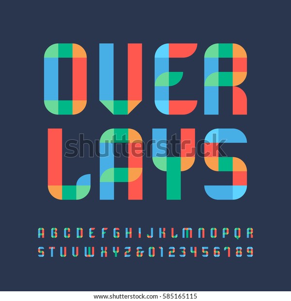 Color Font Vector Alphabet Overlay Effect Stock Vector (Royalty Free ...