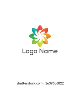 Color Full Flowercommunity Logo Design Template Stock Vector (Royalty ...