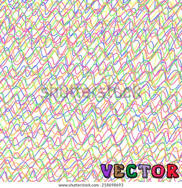 Color Full Line Hand Drawn Background Stock Vector (Royalty Free ...