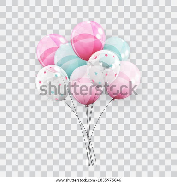 Color Glossy Balloons On Transparent Background Stock Vector (Royalty ...