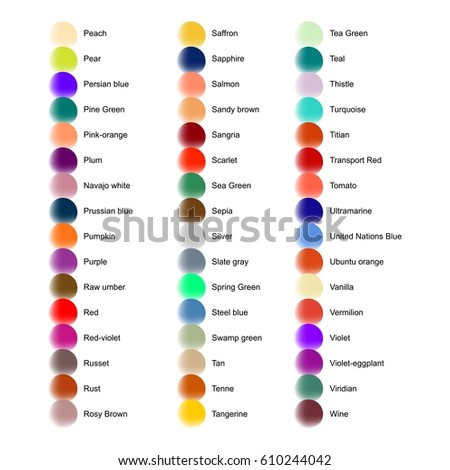 Color Guide Whit Color Name Alphabet เวกเตอร์สต็อก (ปลอดค่าลิขสิทธิ์ ...