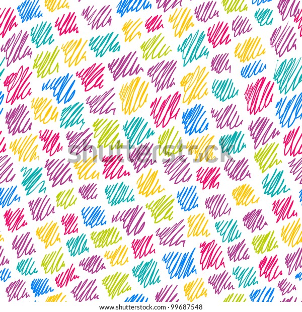Color Hand Drawn Background Vector Seamless Stock Vector (Royalty Free ...