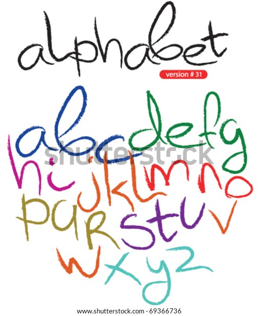 Color Hand Written Alphabet Stock Vector (Royalty Free) 69366736 ...