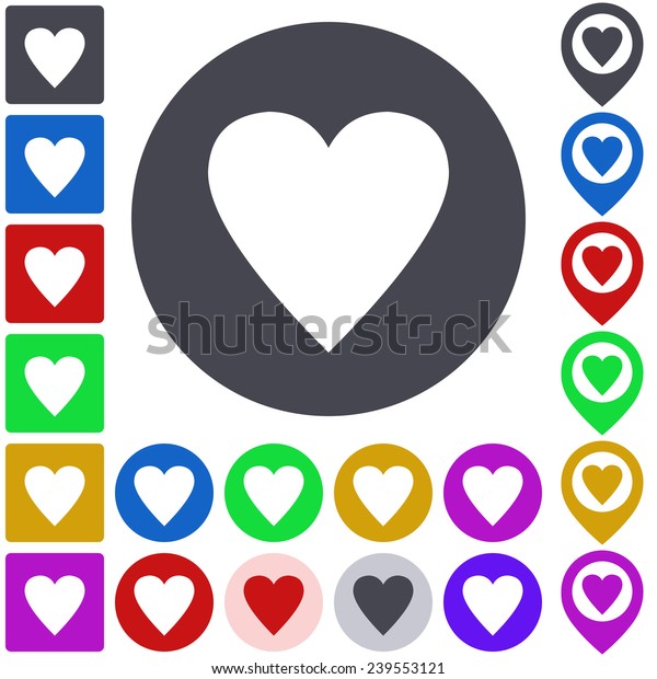 Color Heart Icon Button Symbol Set Stock Vector (Royalty Free ...