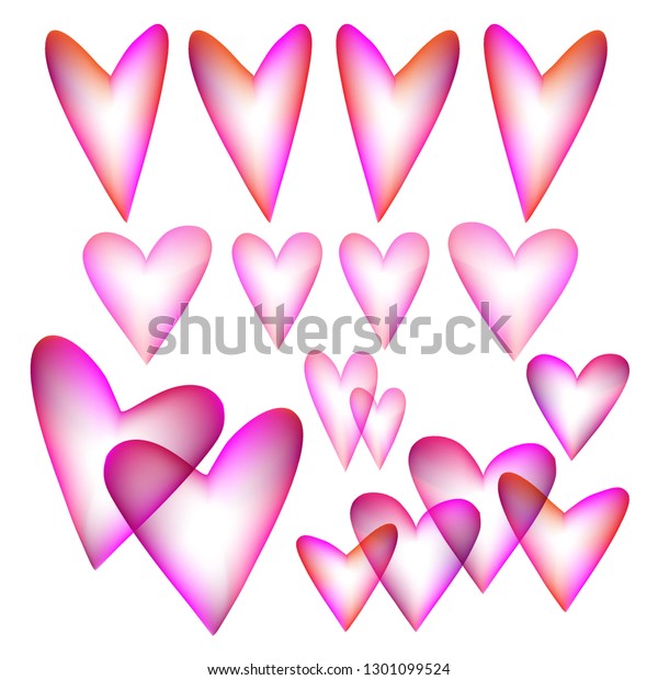 Color Hearts Transparent Effect Isolated On Stock Vector (Royalty Free ...