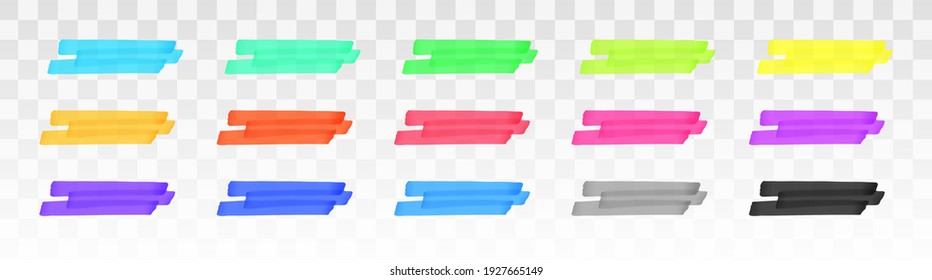 Color Highlighter Lines Set Isolated On Stock Vector (Royalty Free ...