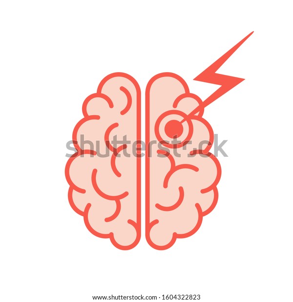 Color Icon Brain Stroke Human Cerebrum Stock Vector (Royalty Free ...