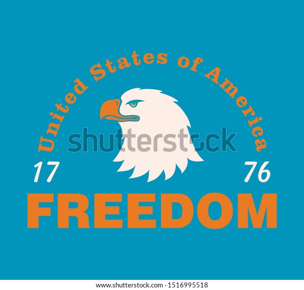 Color Illustration Eagle Text On Blue Stock Vector (Royalty Free ...
