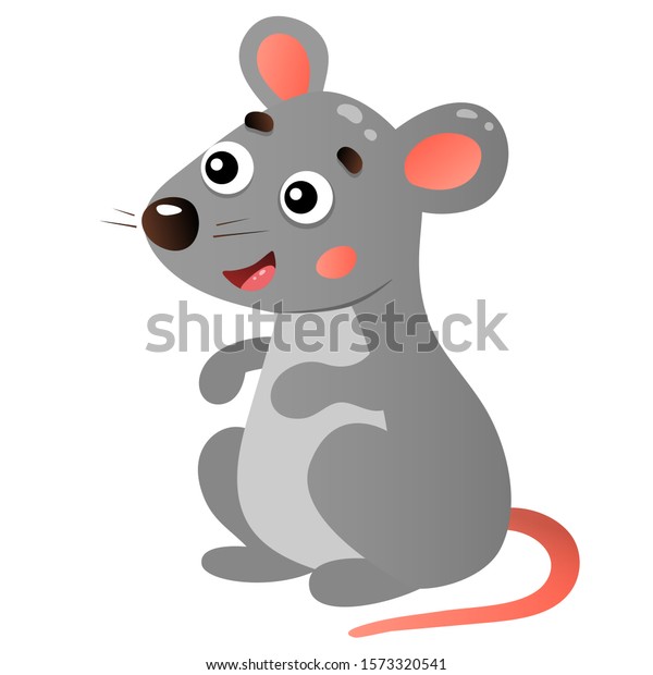 Color Image Cartoon Mouse On White Stock Vector (Royalty Free ...