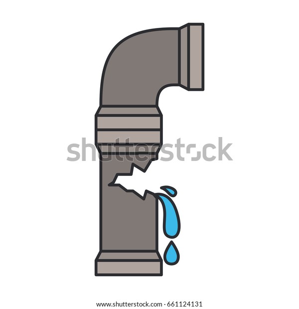 Color Image Water Pipe Broken Vector Stock Vector (Royalty Free) 661124131