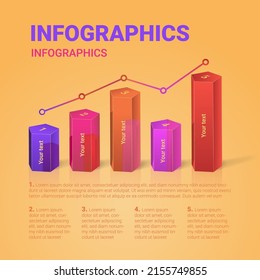 Color Infographic Pentagonal Pillars Graph Vector Stock Vector (Royalty ...